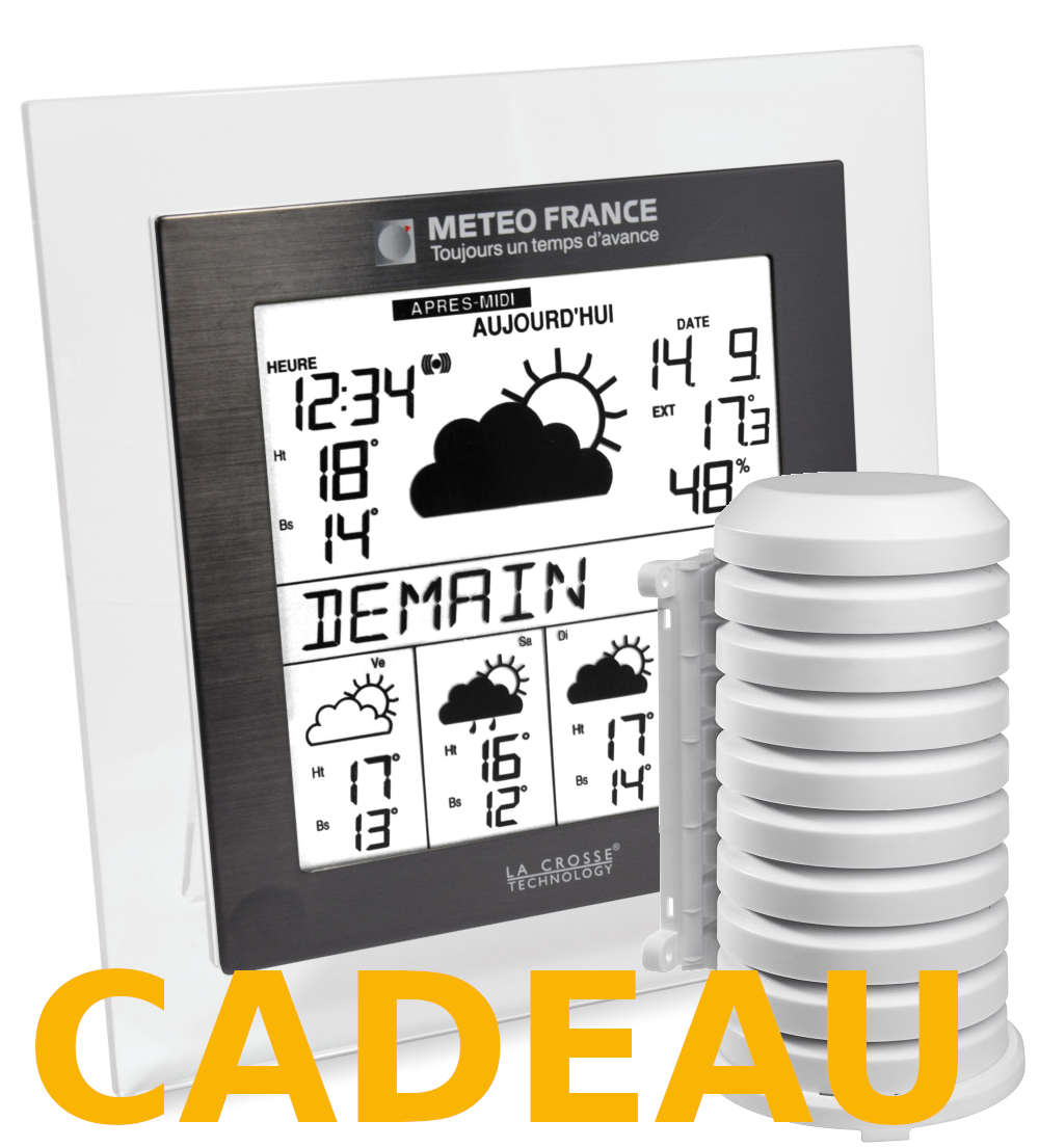WD9542 LA CROSSE TECHNOLOGY Station Météo -METEO FRANCE- prévisions à 4 ...